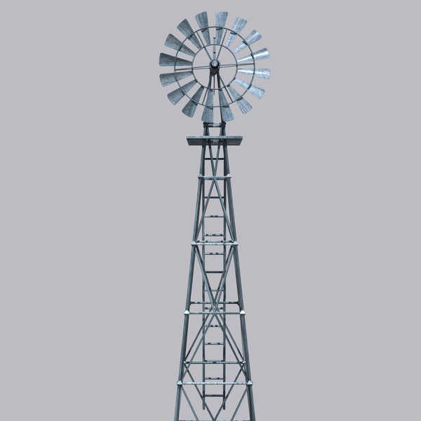 traditional windmill american 3d model