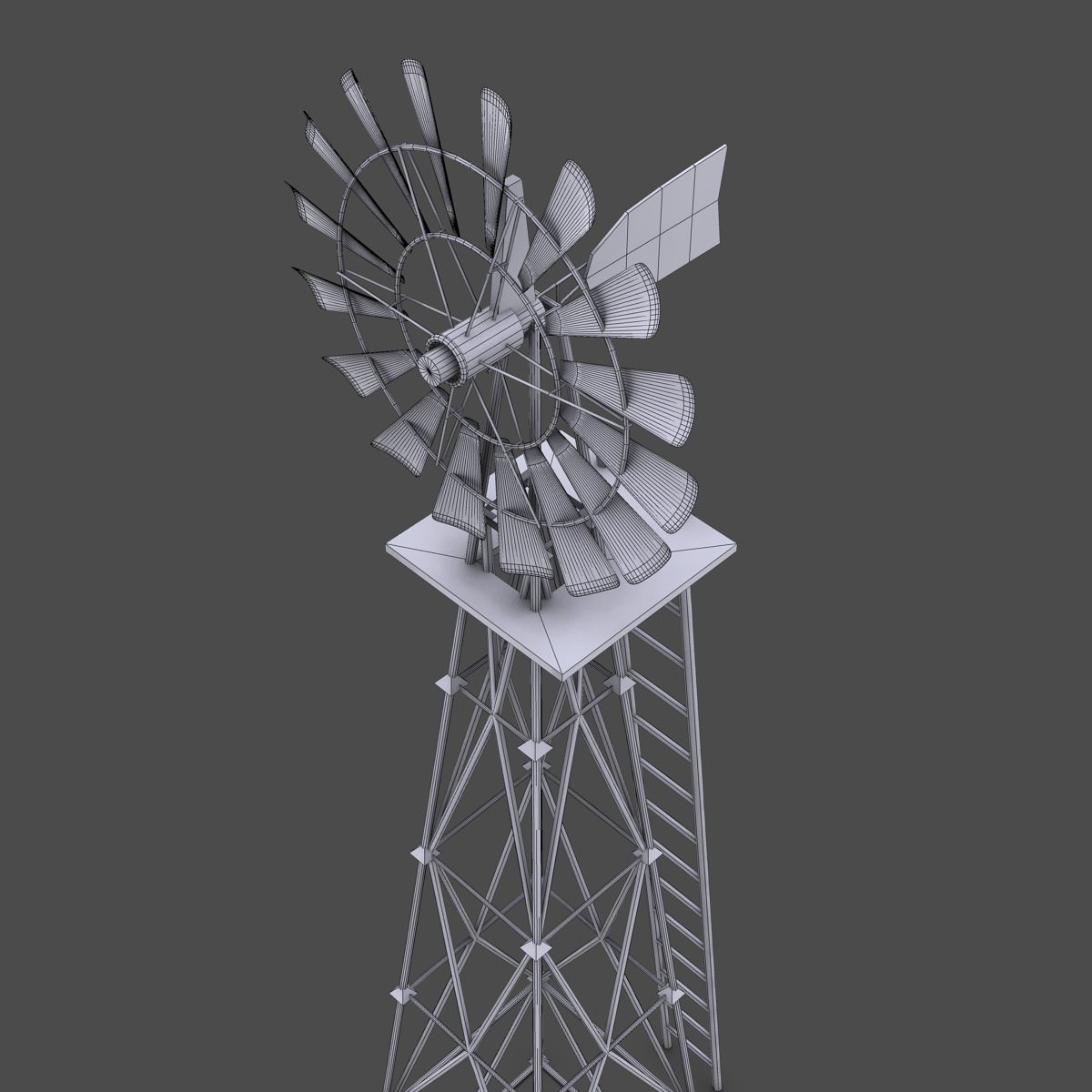 traditional windmill american 3d model