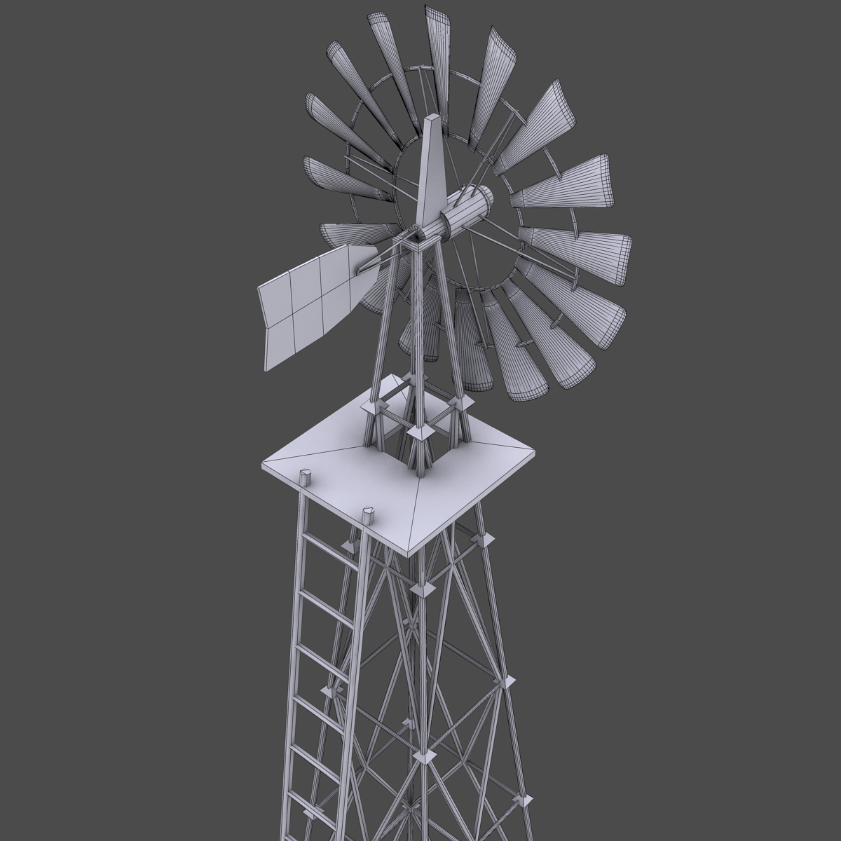 traditional windmill american 3d model