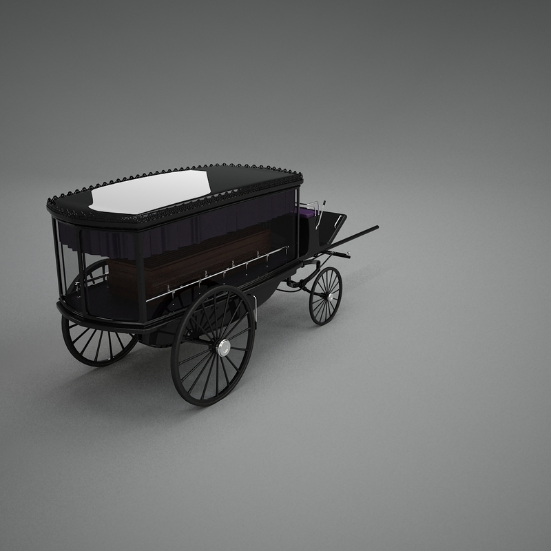 3d hearse coffin model