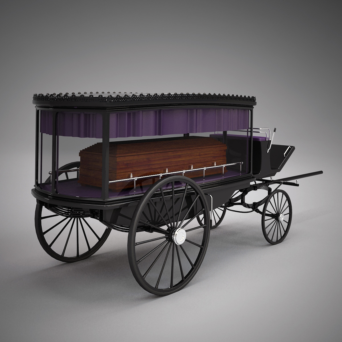 3d hearse coffin model