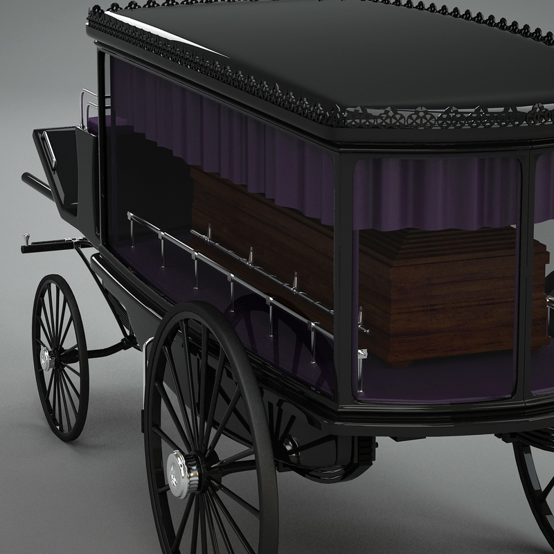 3d hearse coffin model