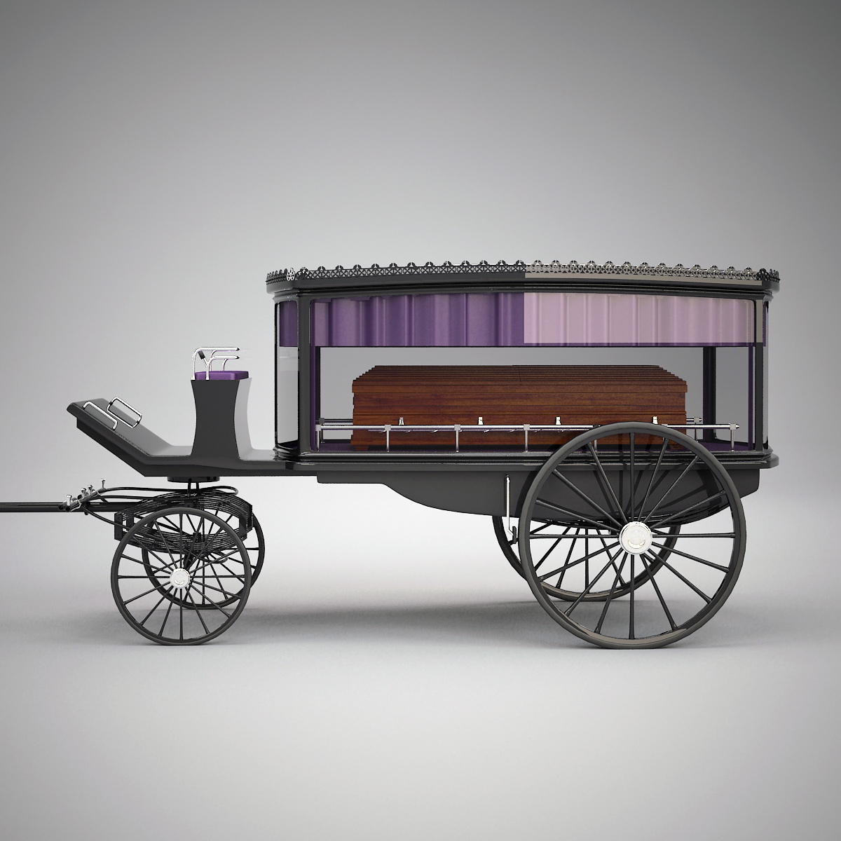 3d hearse coffin model