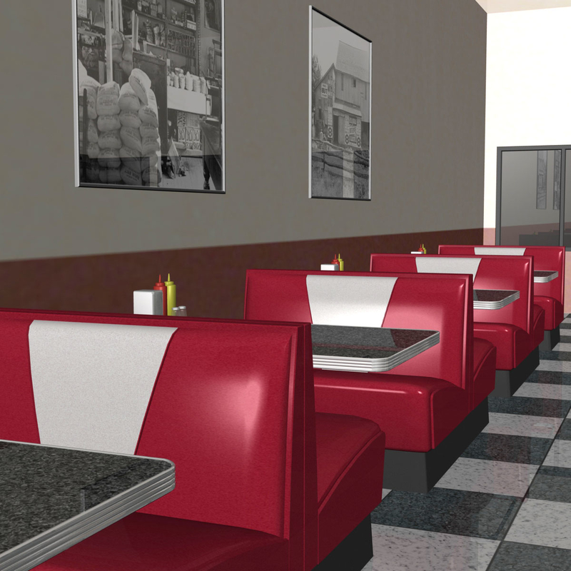 3d model diner soda coffee