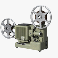 vintage reel movie projector 3d model