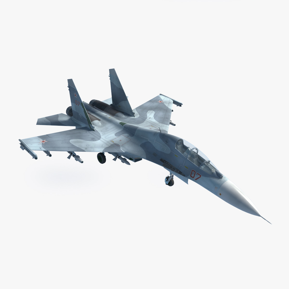 sukhoi su-27 ub flanker 3d model