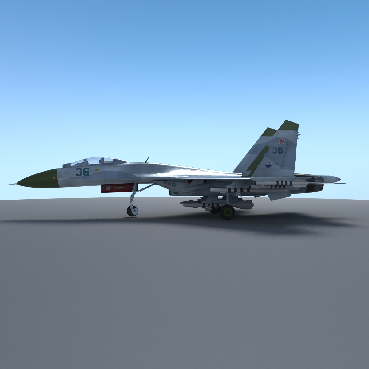 sukhoi su-27 sk flanker 3d model
