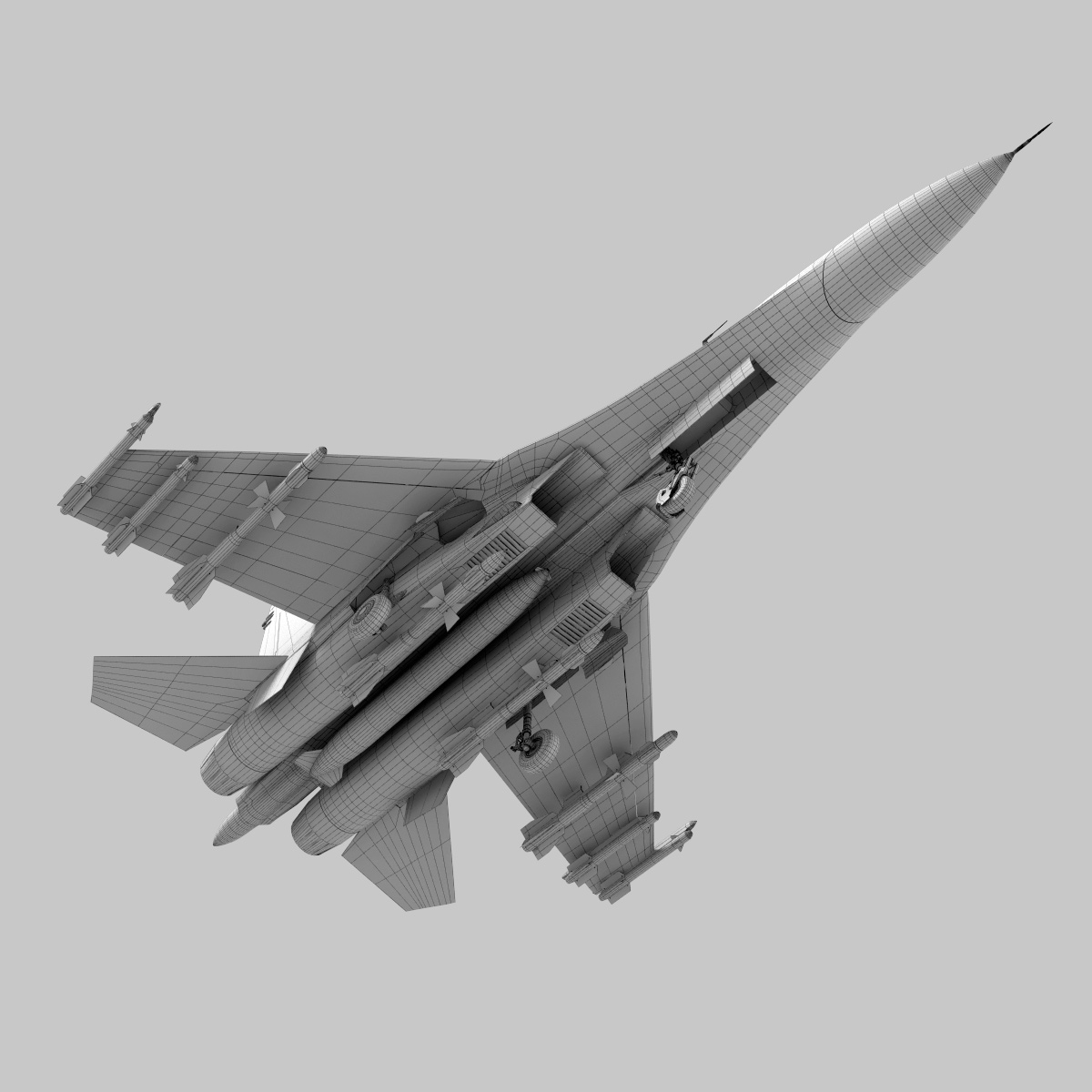 sukhoi su-27 sk flanker 3d model