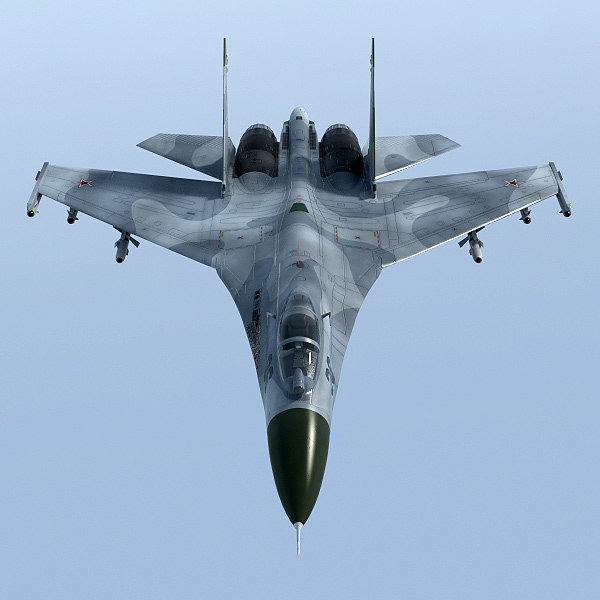 sukhoi su-27 sk flanker 3d model