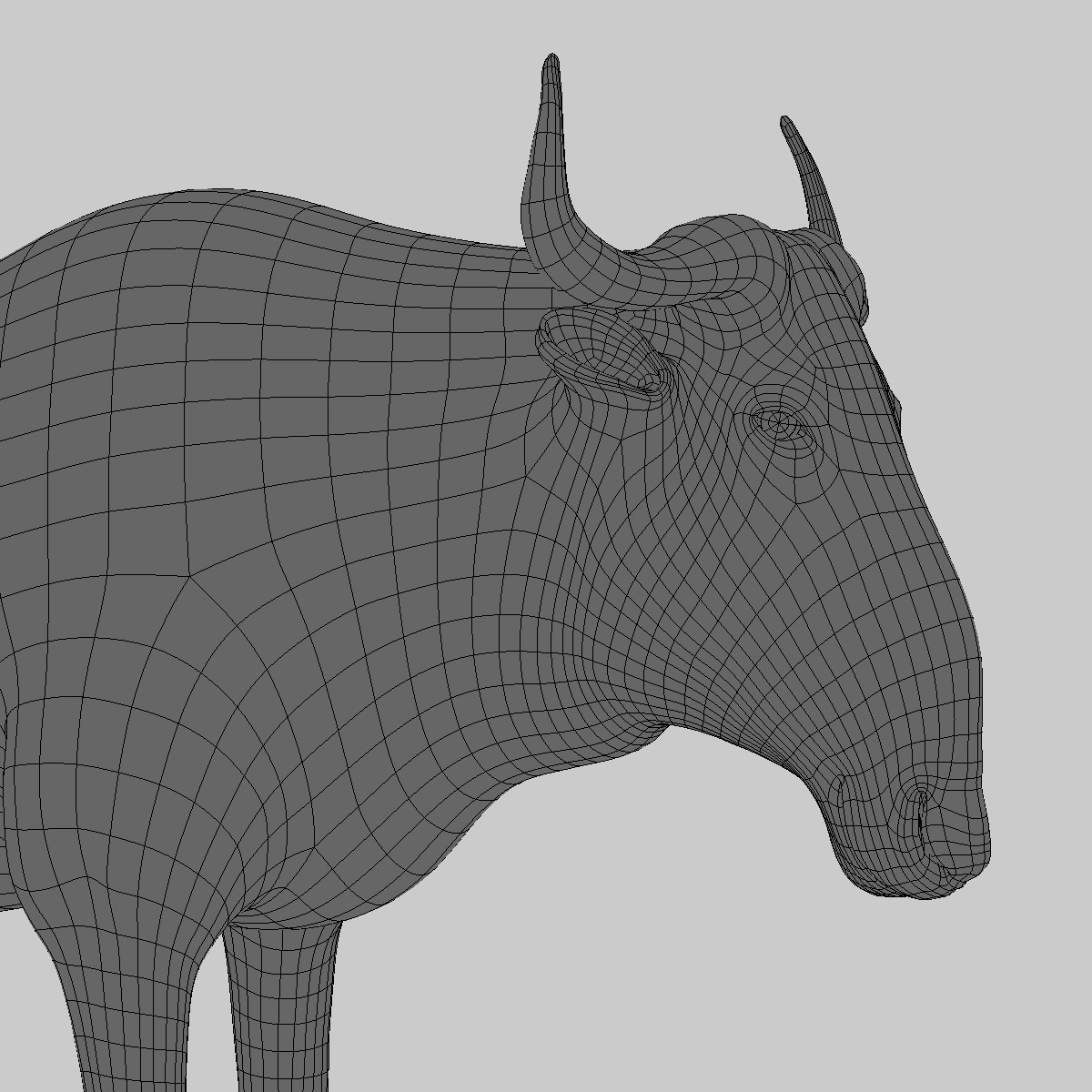 wildebeest gnu fur 3d model