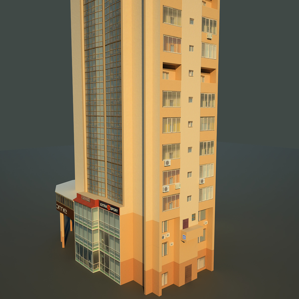 low-poly building