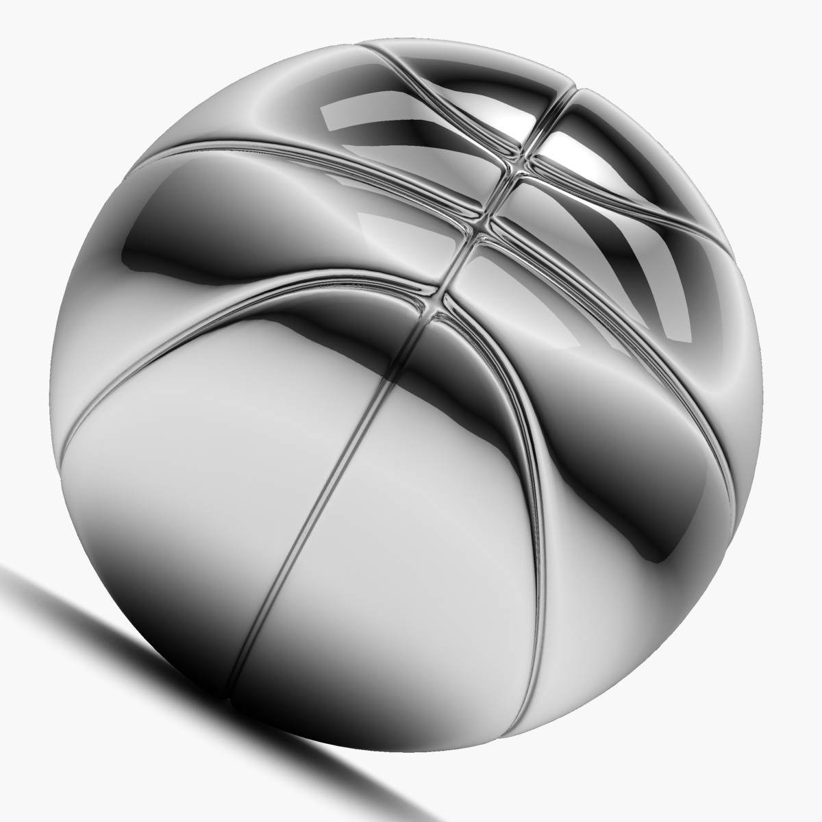 chrome basket ball 3d model