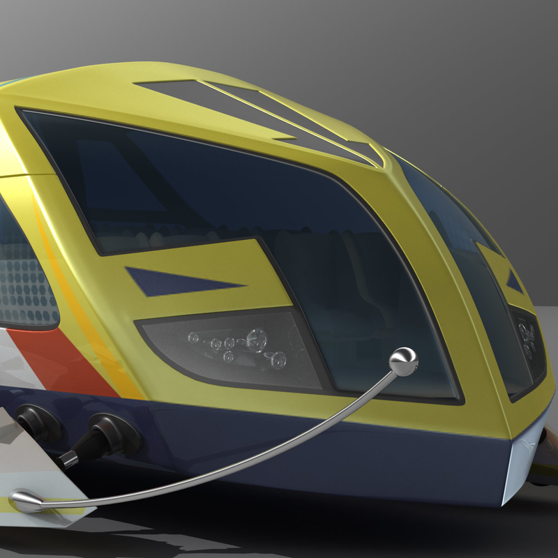 3d model futuristic train