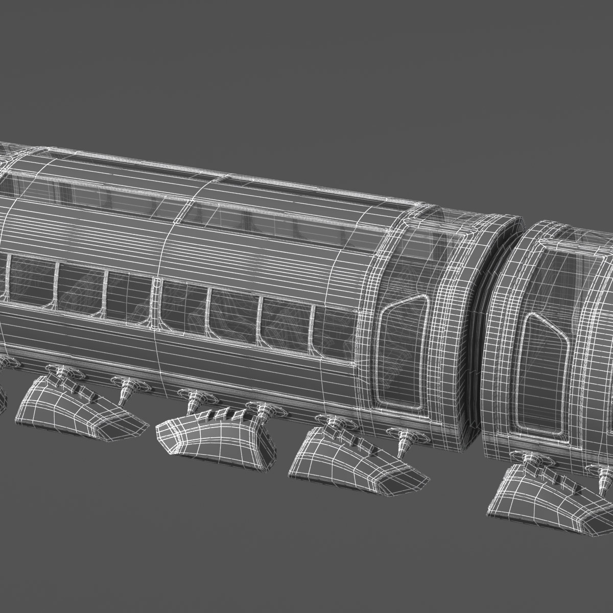 3d model futuristic train