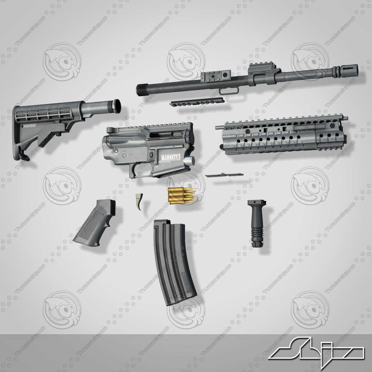 3d barrett rec7 rifle