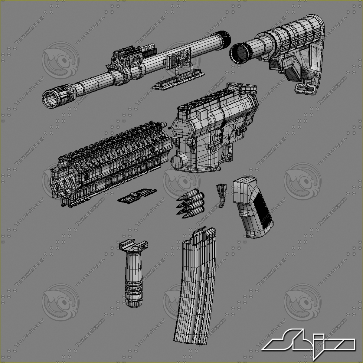 3d barrett rec7 rifle
