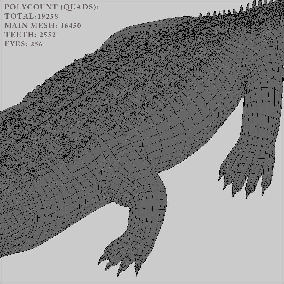 3d model photorealistic crocodile
