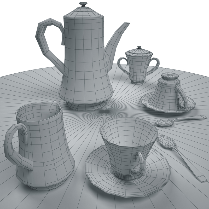 3d tea set