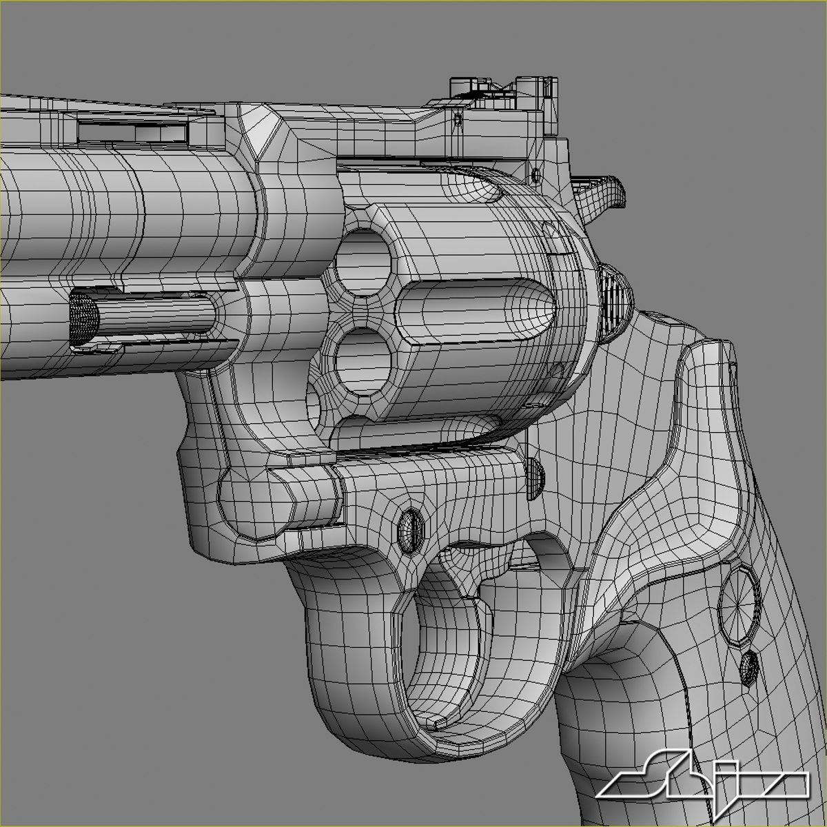 colt anaconda revolver 3d ma