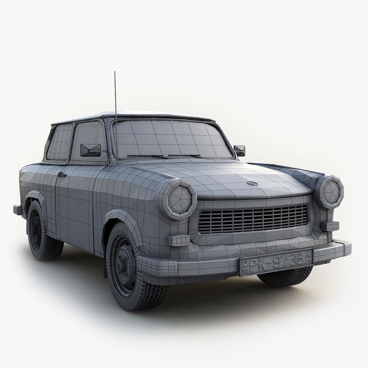 3d old classic car trabant