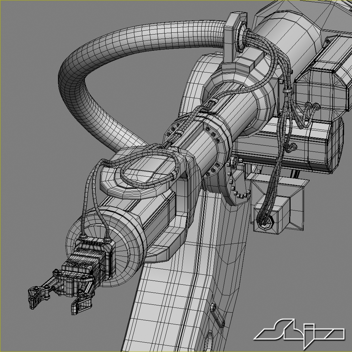 3d industrial robot arm 1 model
