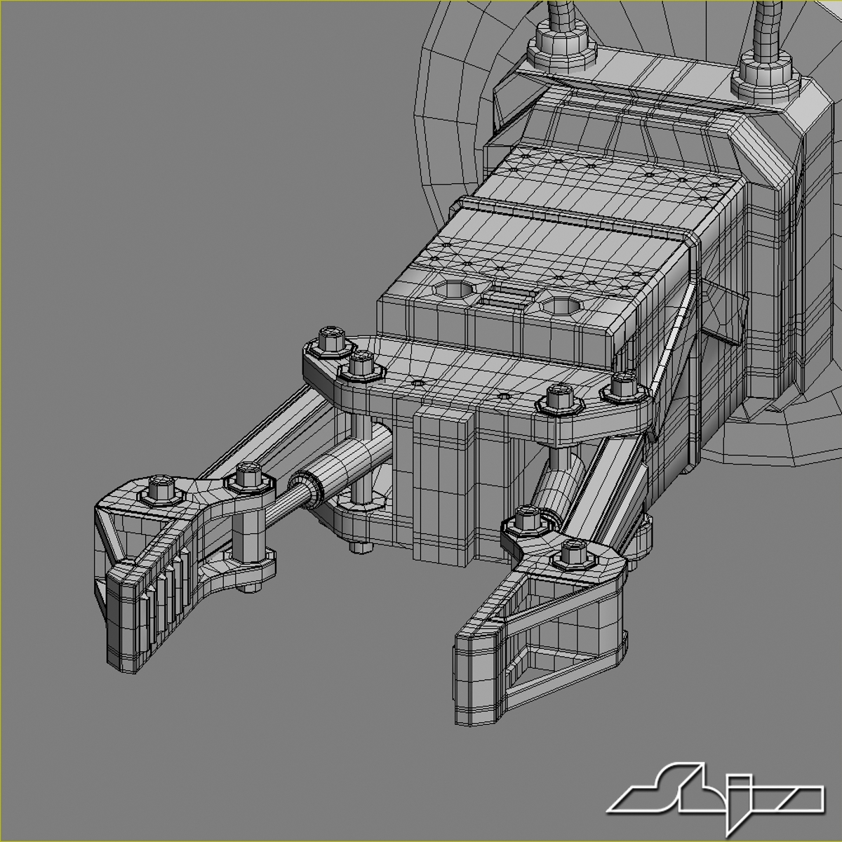3d industrial robot arm 1 model