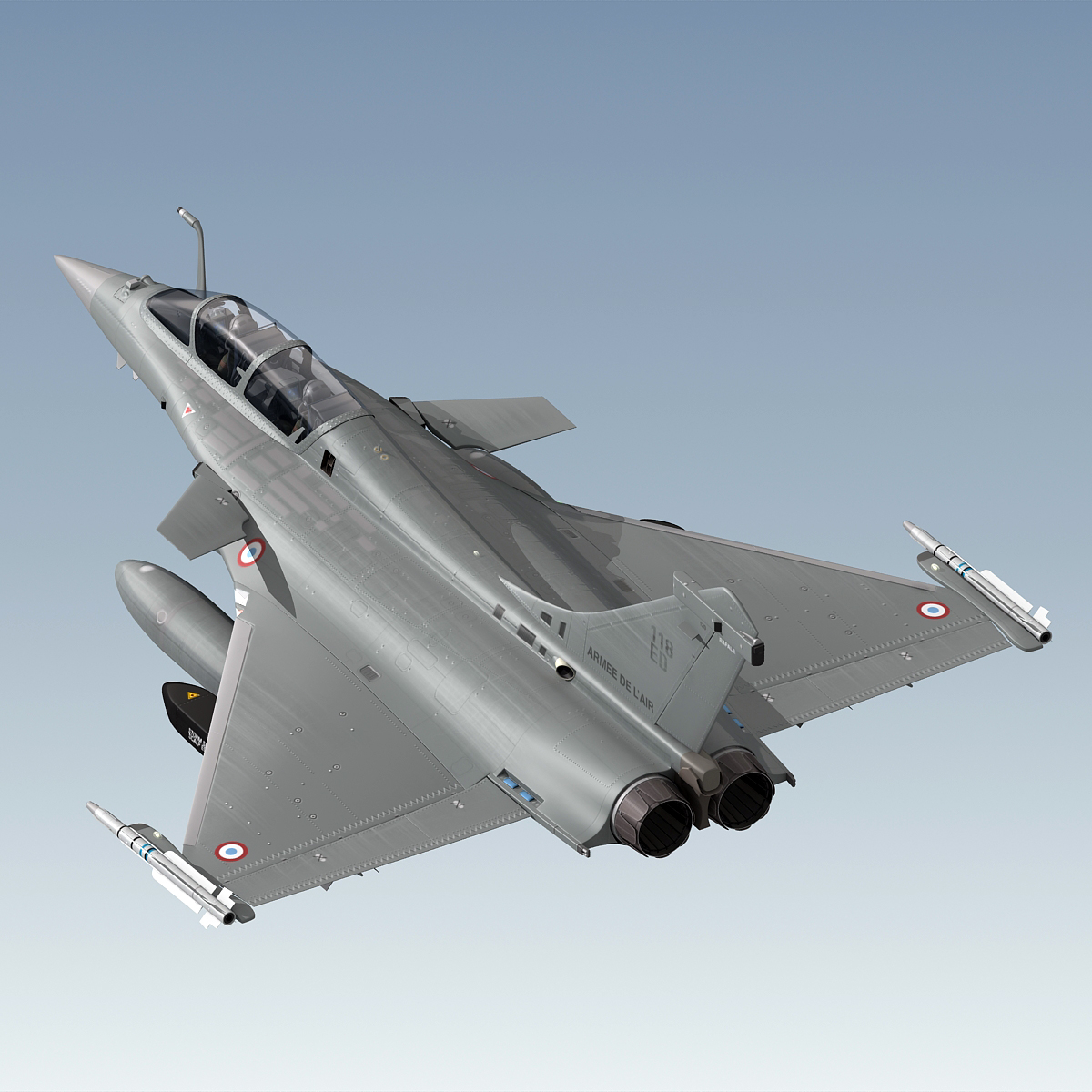 3dsmax dassault rafale fighter cockpit