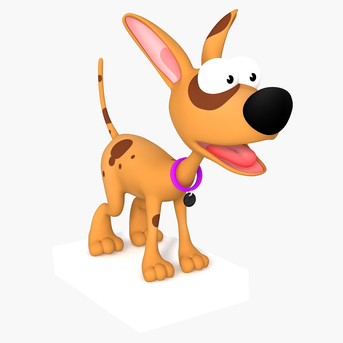 3d model rigged cartoon dog animation