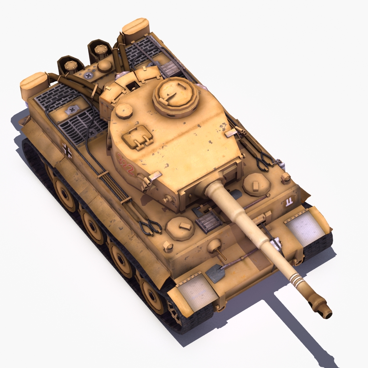 3d model pzkpfw tiger heavy tank