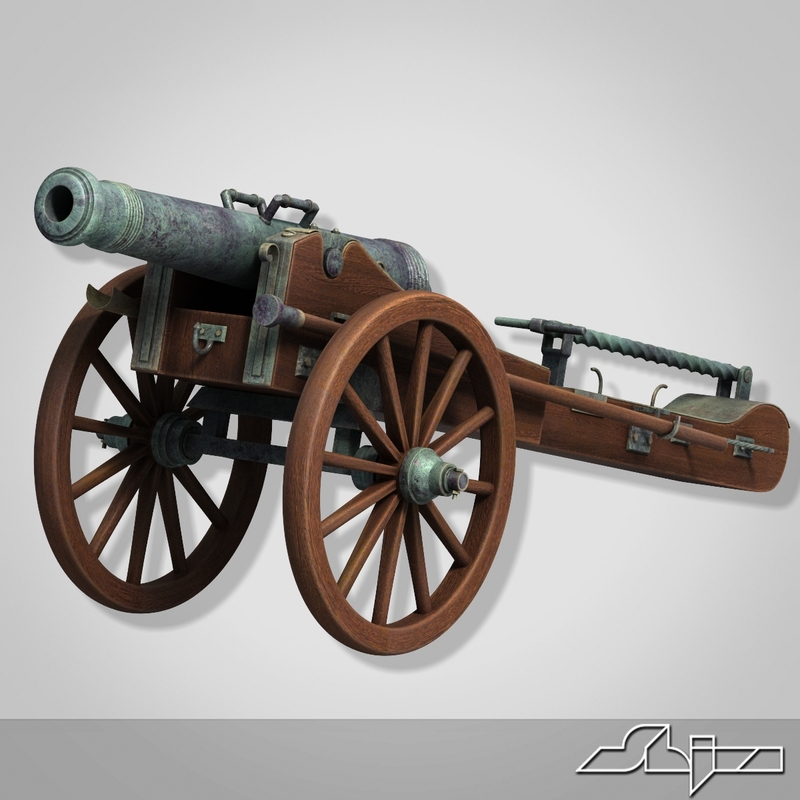 medieval cannon 3d max