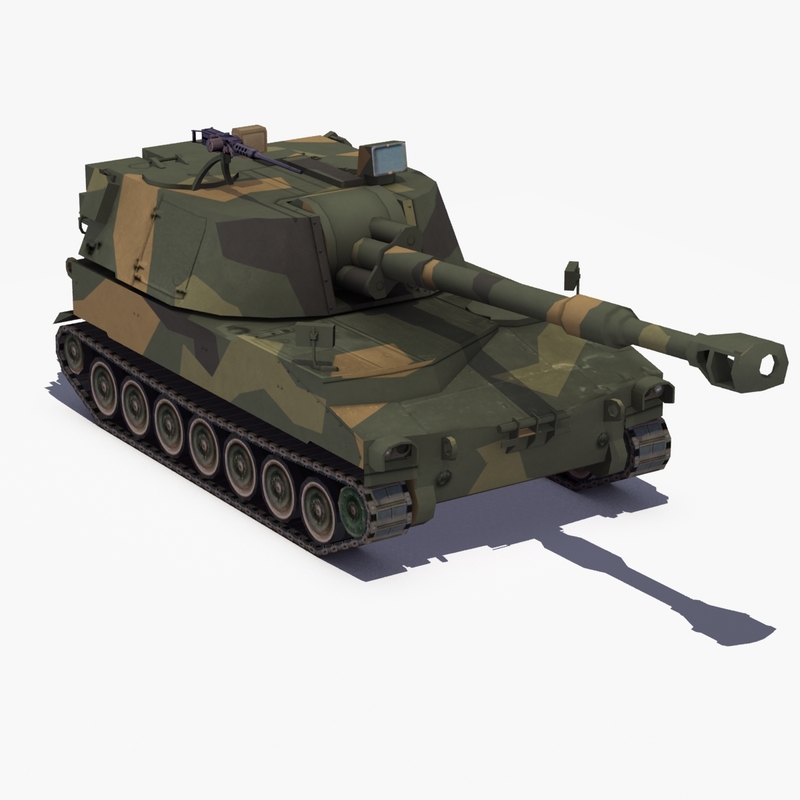 3d model m109 howitzer army