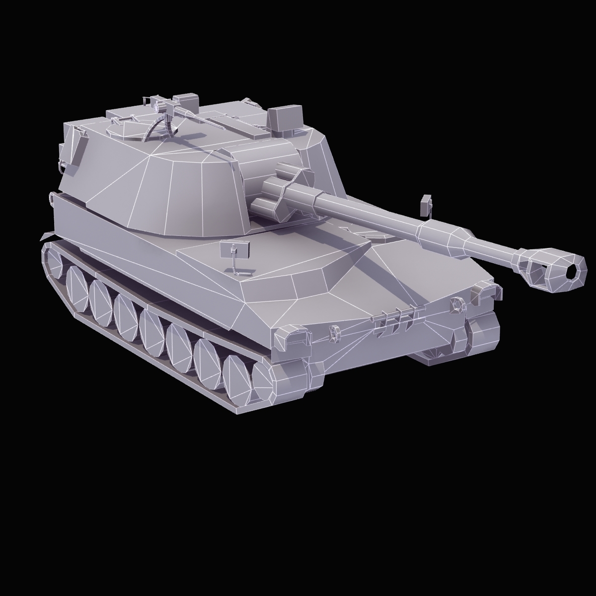 3d model m109 howitzer army