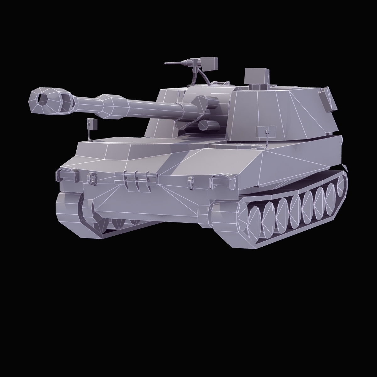 3d model m109 howitzer army