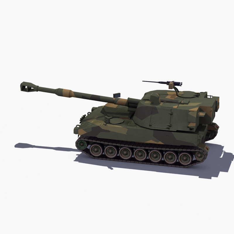 3d model m109 howitzer army