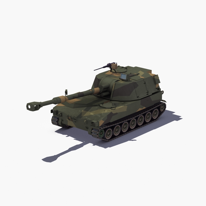 3d model m109 howitzer army