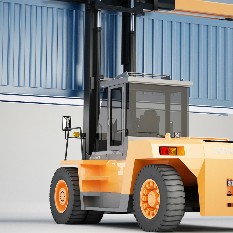 toyota forklift container 3d max
