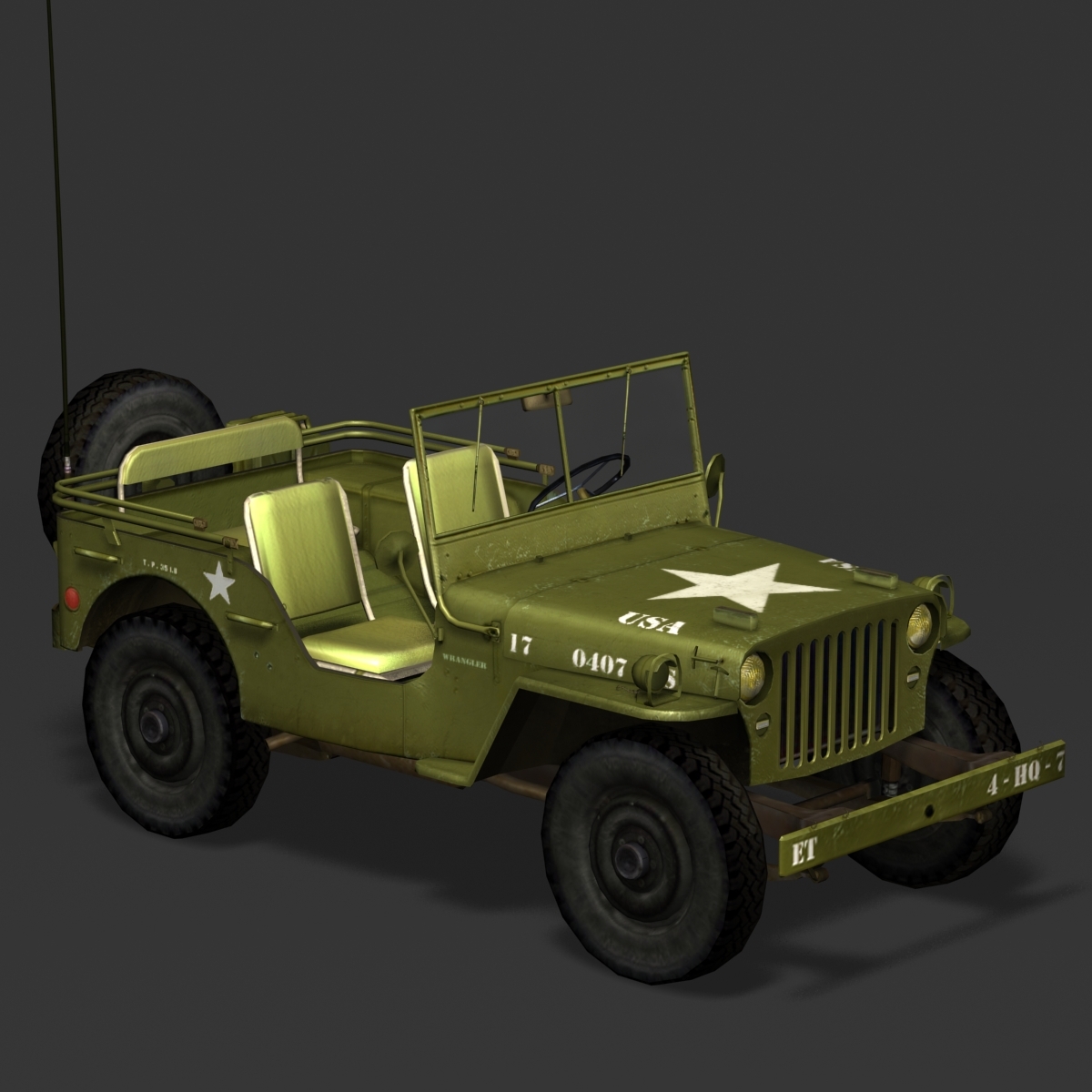 army willys jeep 3d model