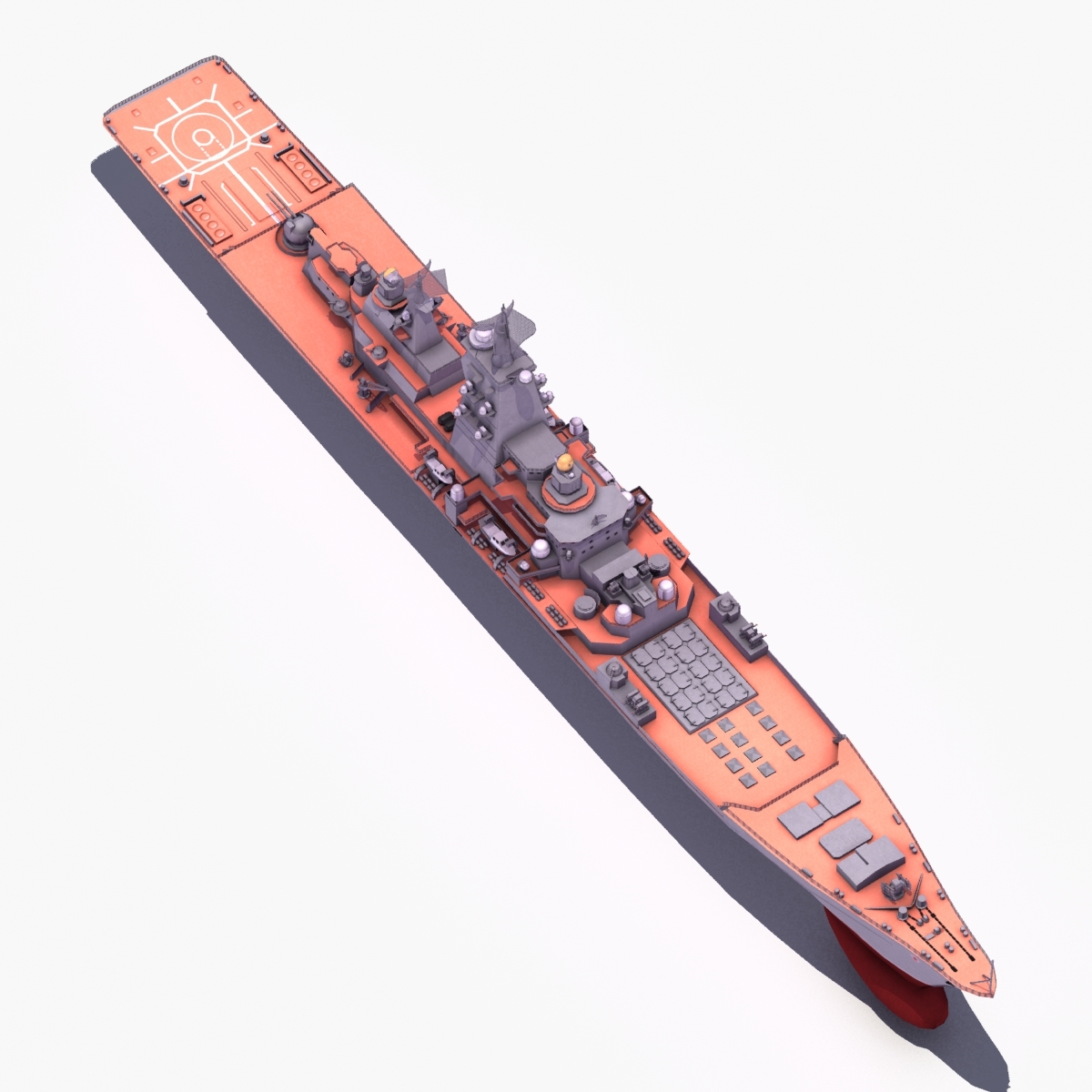 kirov battlecruiser cruiser 3d model