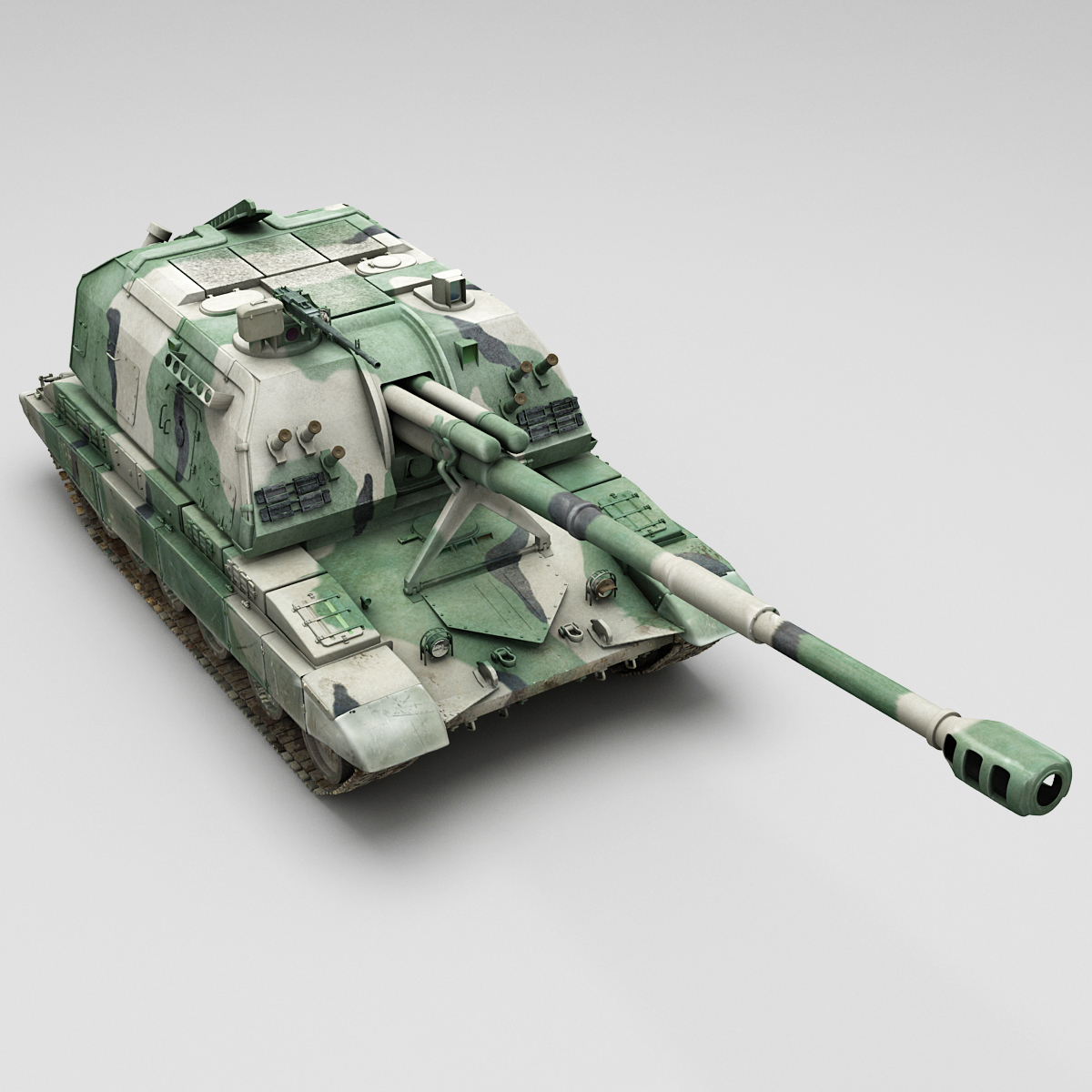 realistic howitzer msta-s 3d model
