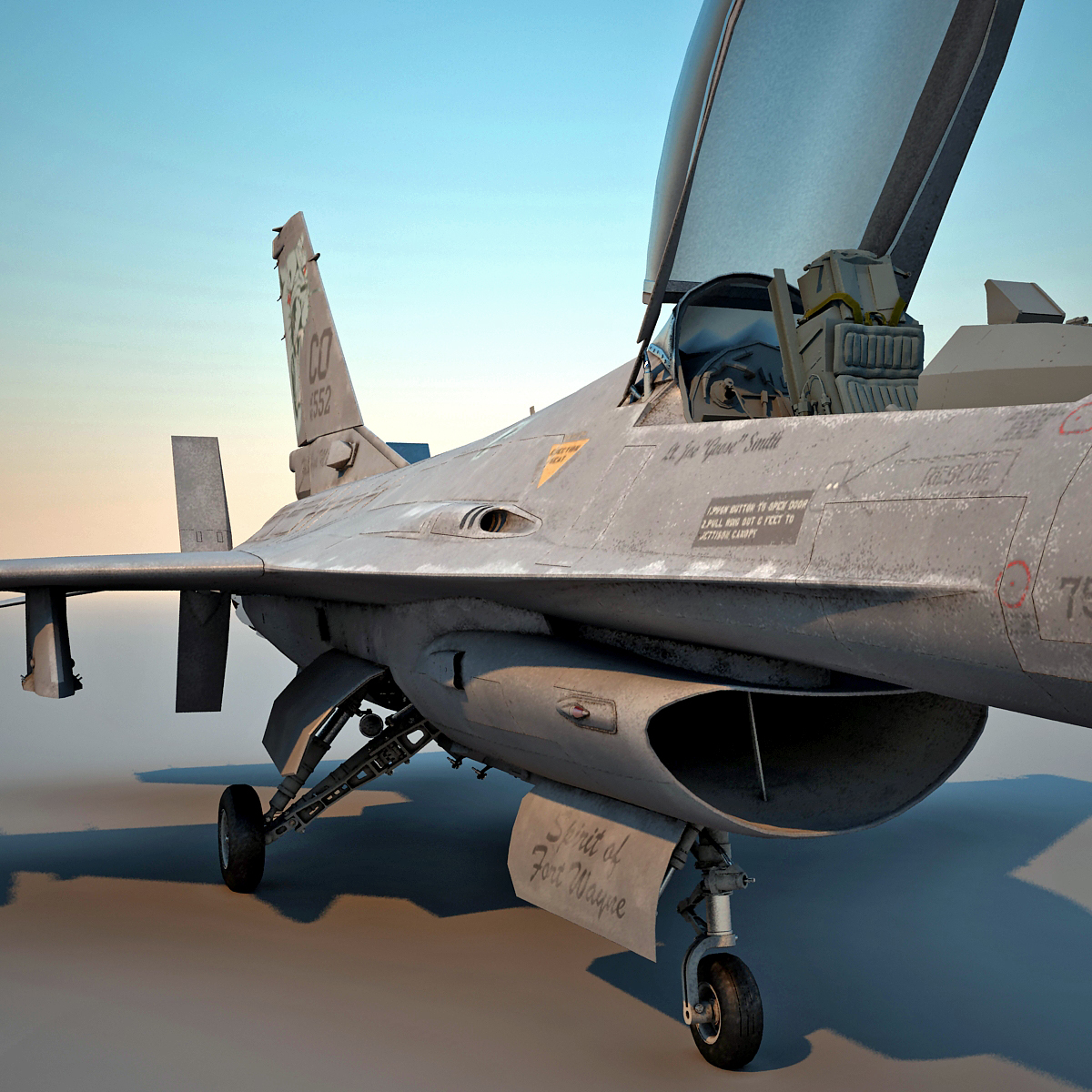 f-16 cockpit 3d model