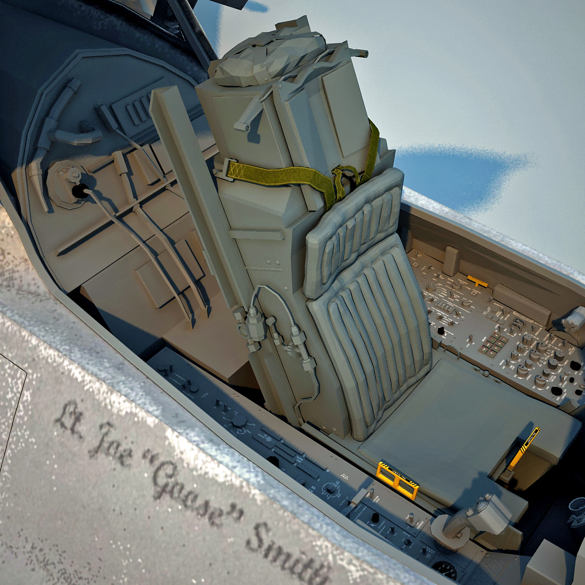 f-16 cockpit 3d model