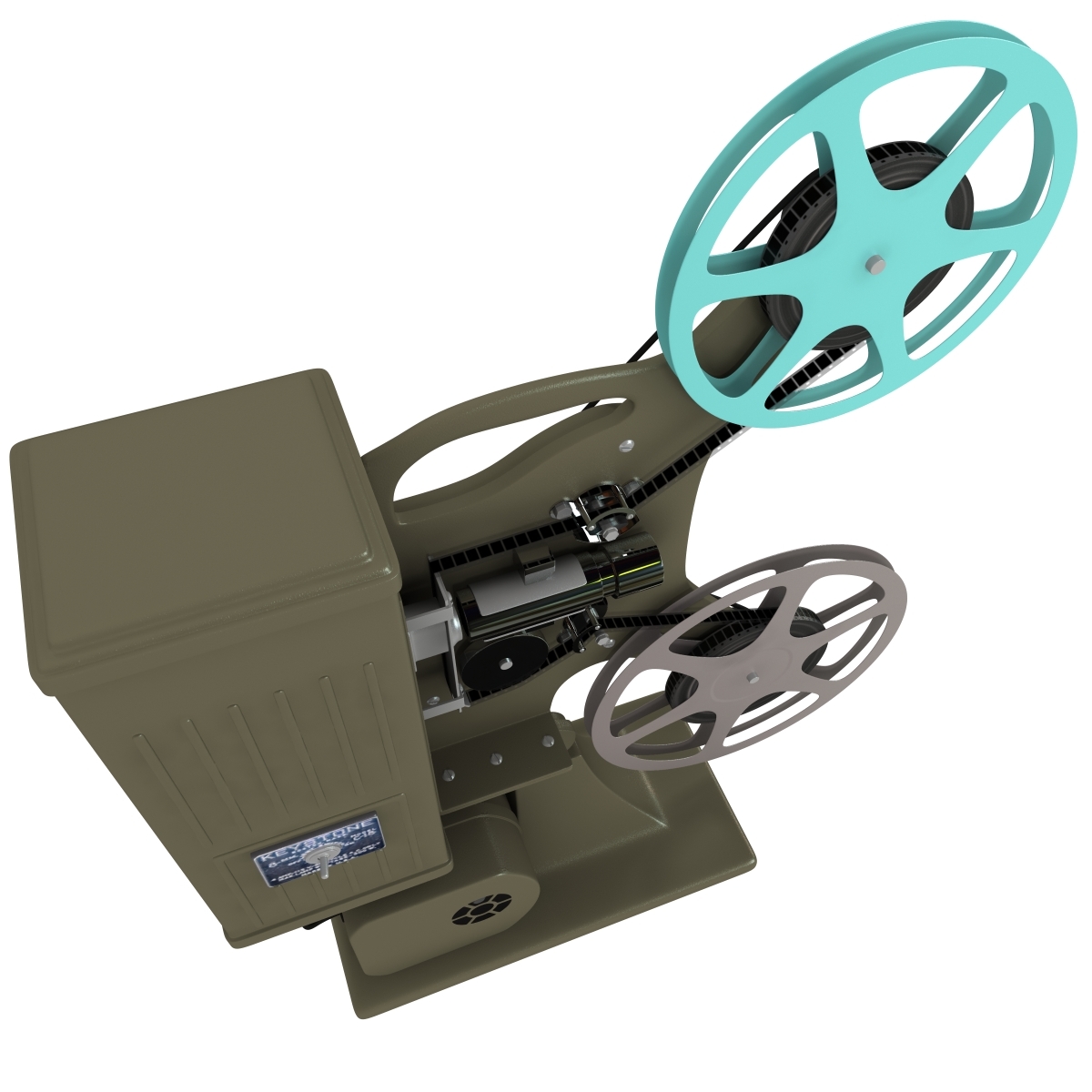 3d old movie projector keystone