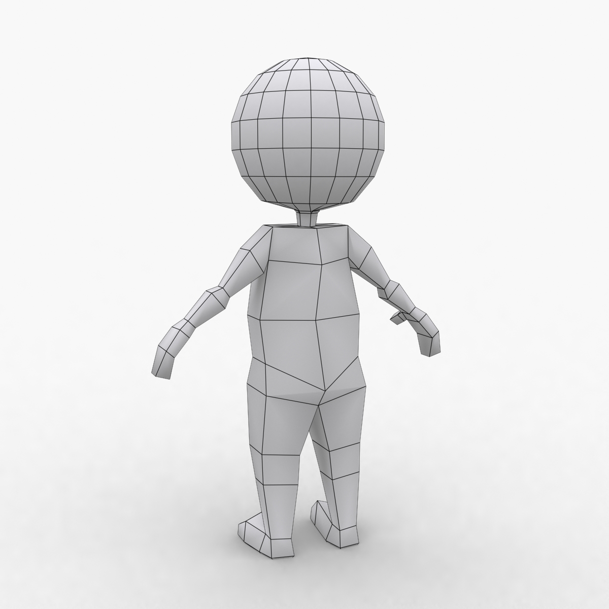 3d white stickman