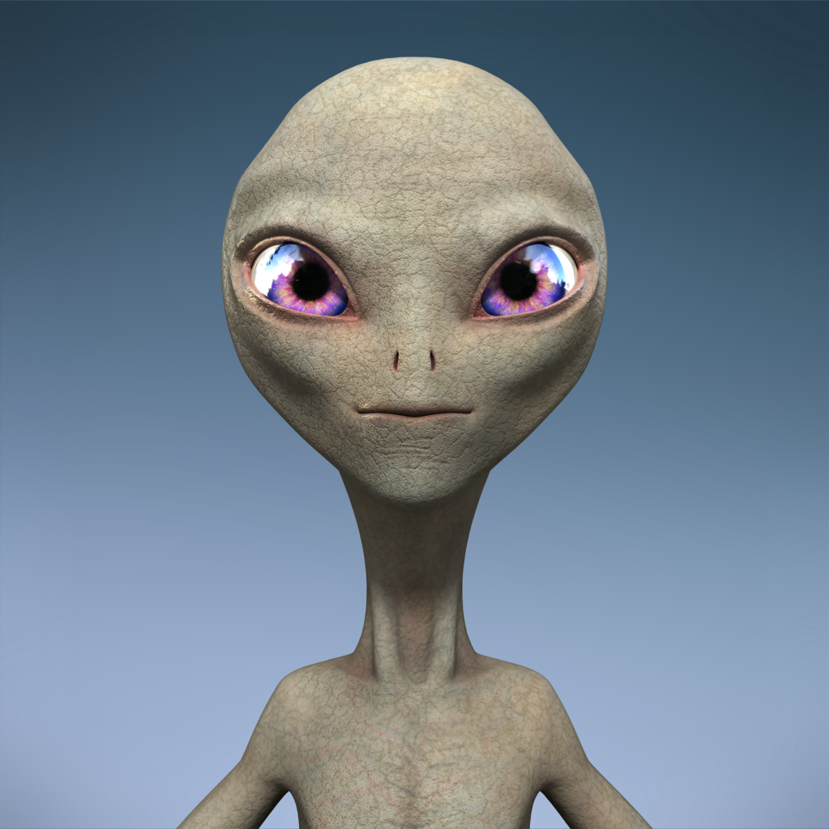 3d grey alien