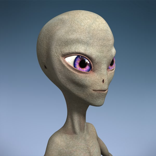 3d grey alien