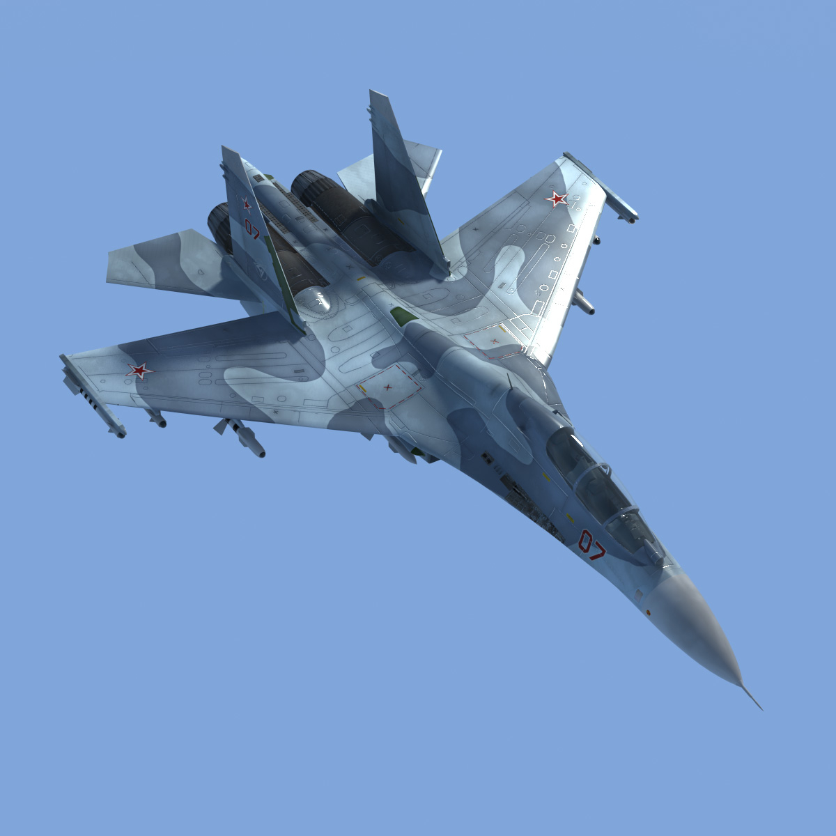 3d sukhoi su-27 ub flanker model
