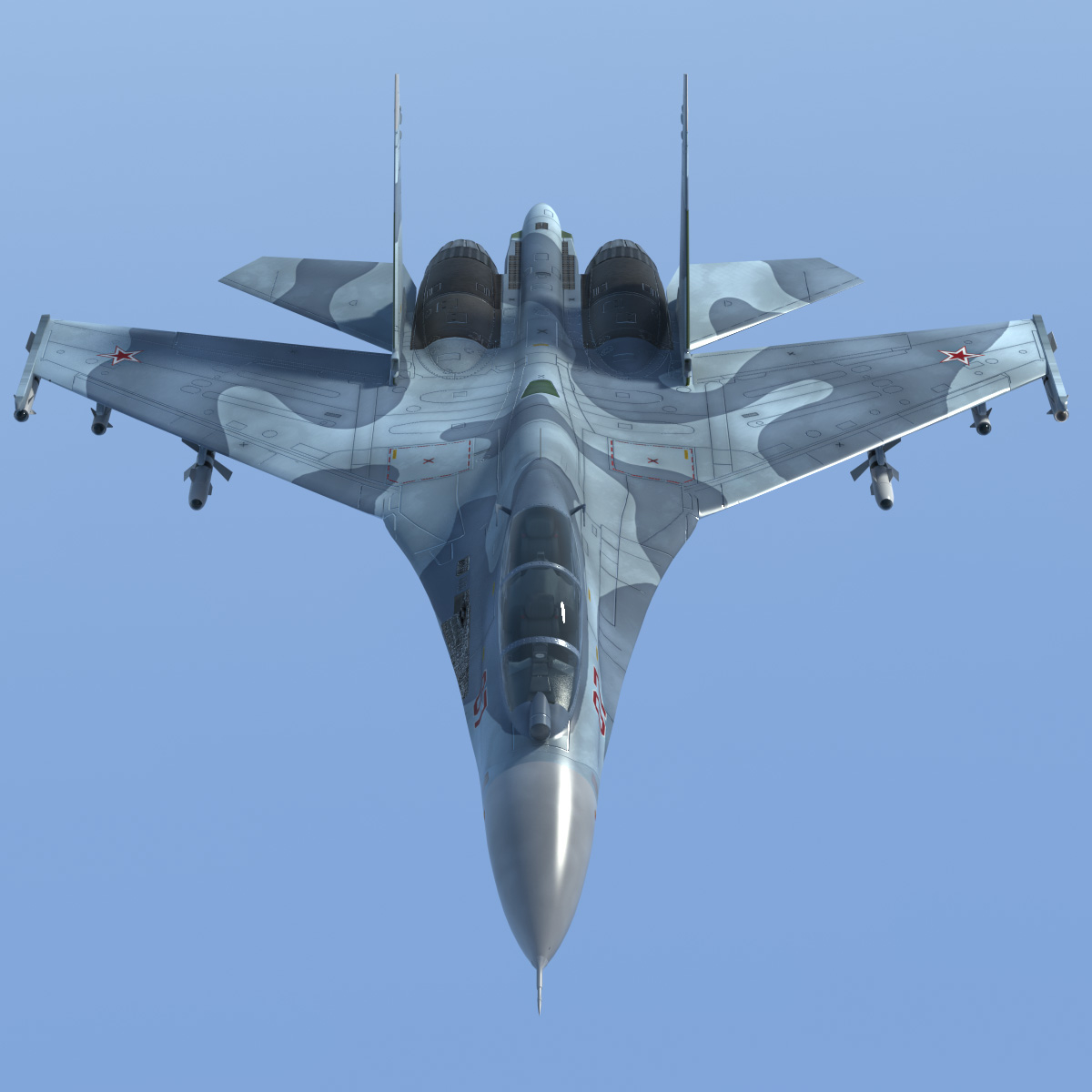 3d sukhoi su-27 ub flanker model