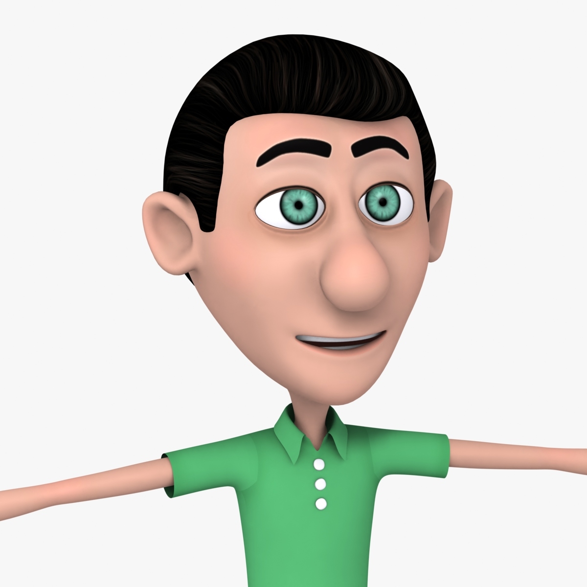 animation cartoon man green 3d max