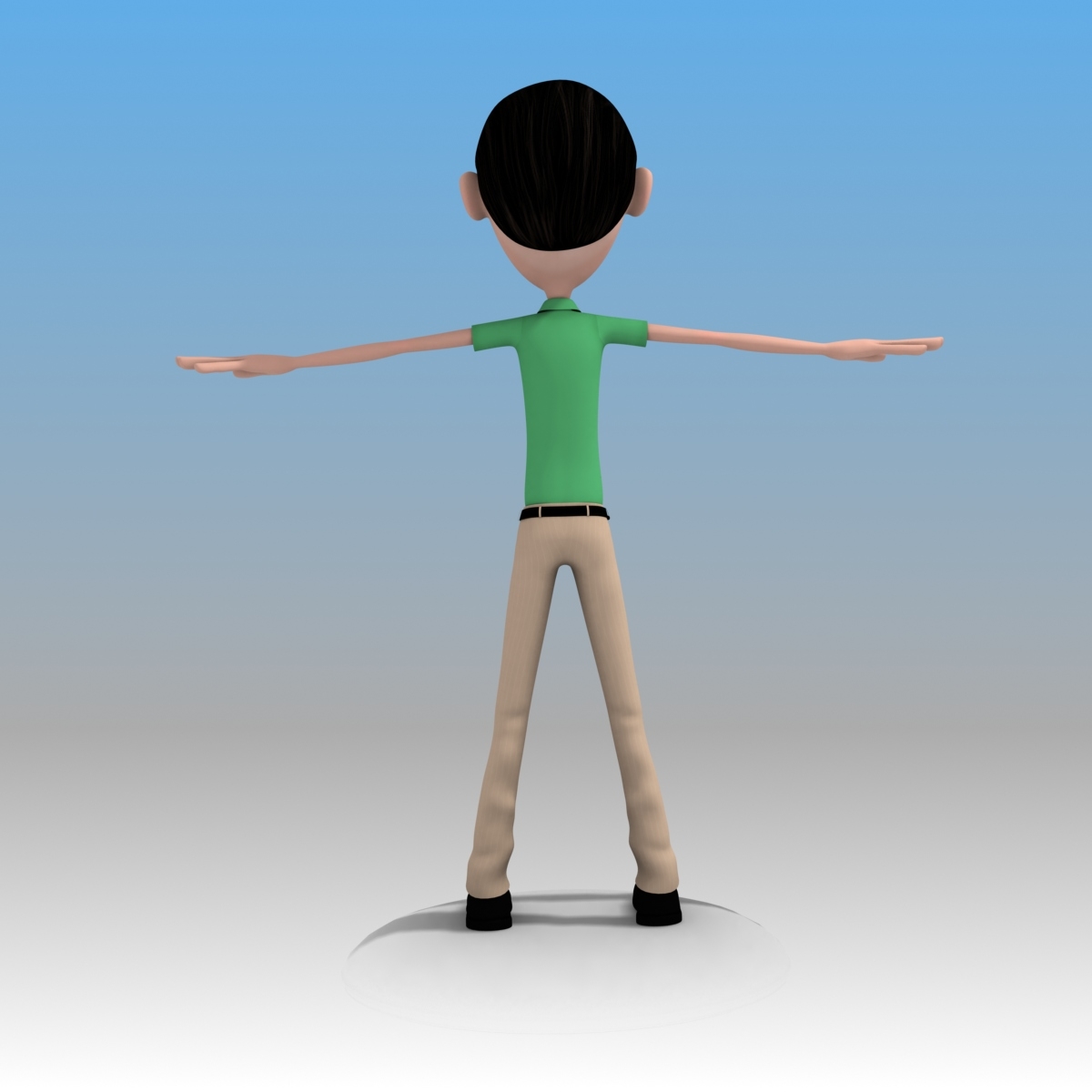 animation cartoon man green 3d max