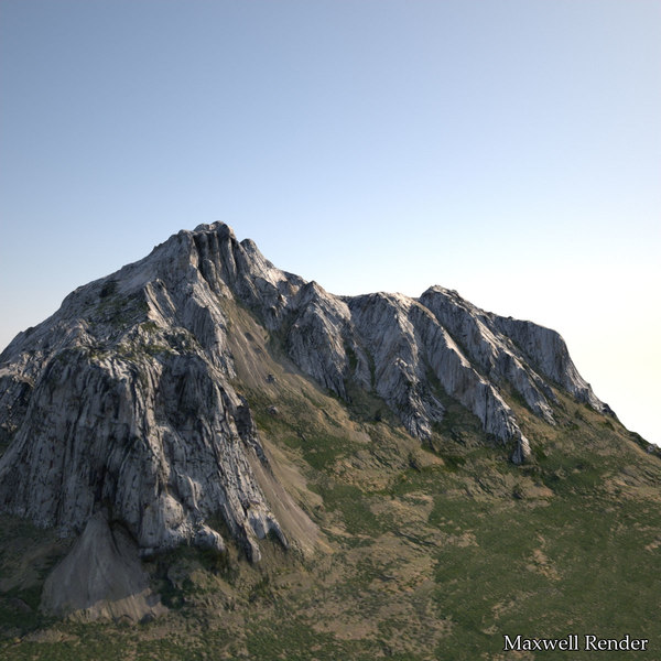 3d obj rocky mountain